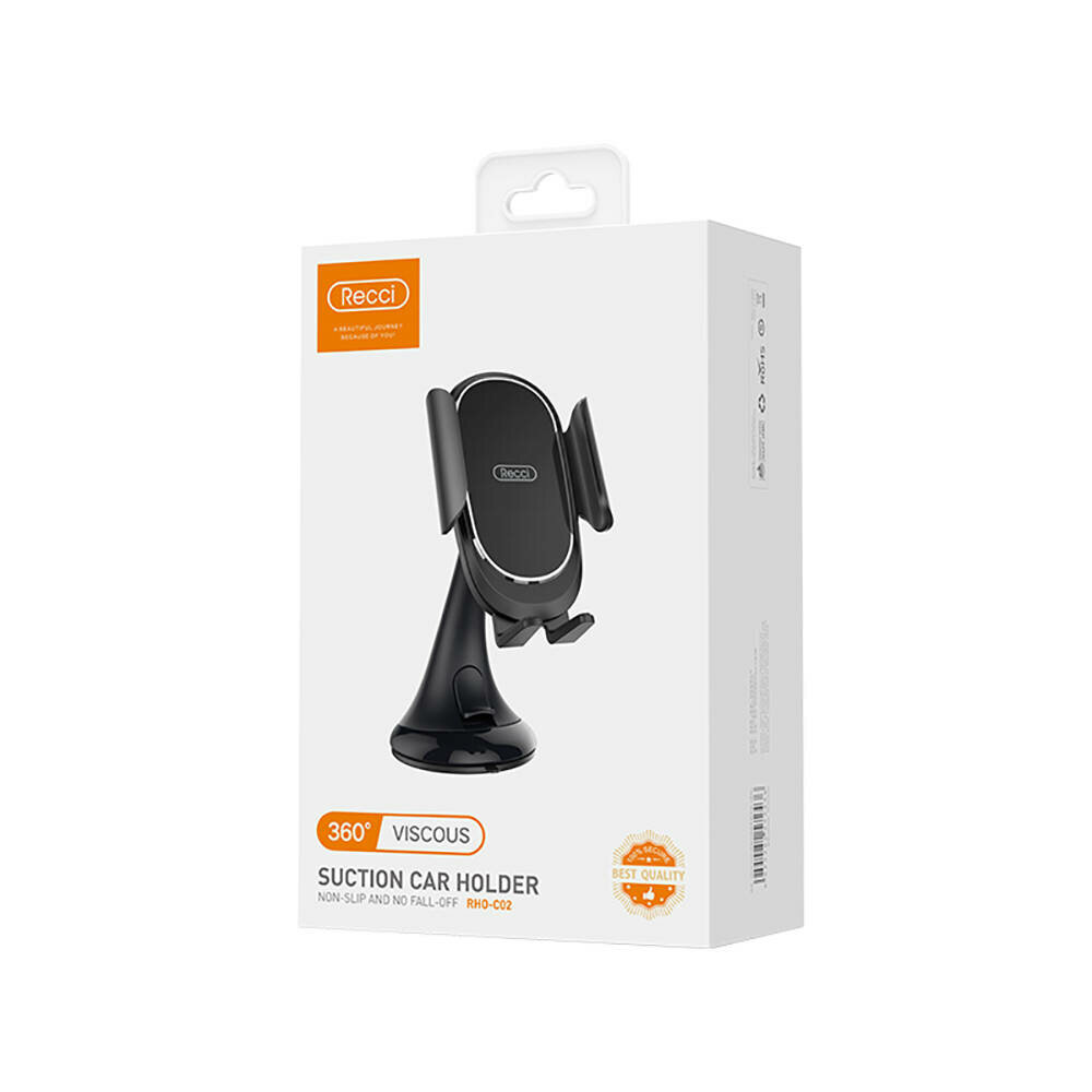 Автомобильный держатель на присоске Recci Viscous Suction Car Holder, Черный, RHO-C02