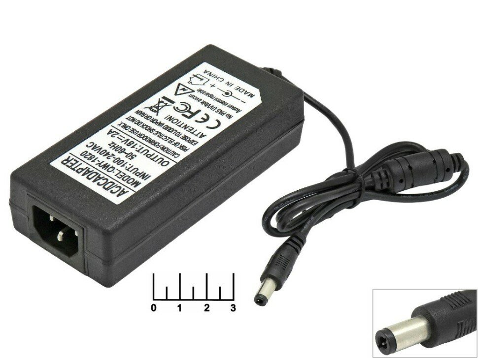 Блок питания 18V 2A QWY-1820 импульсный (5.5*2.5) без шнура (C13)