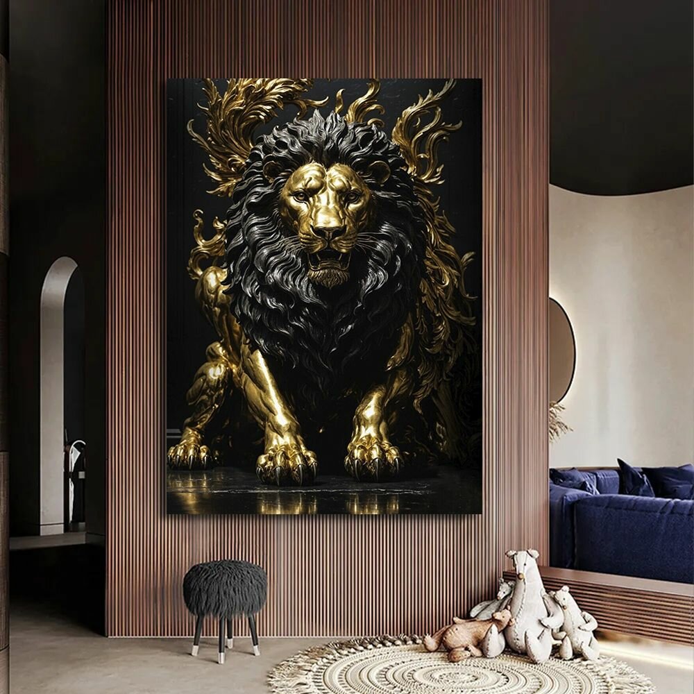 Картина ВсеКартины. тут "Брутальный Лев", 60x80 см, на подрамнике, холст