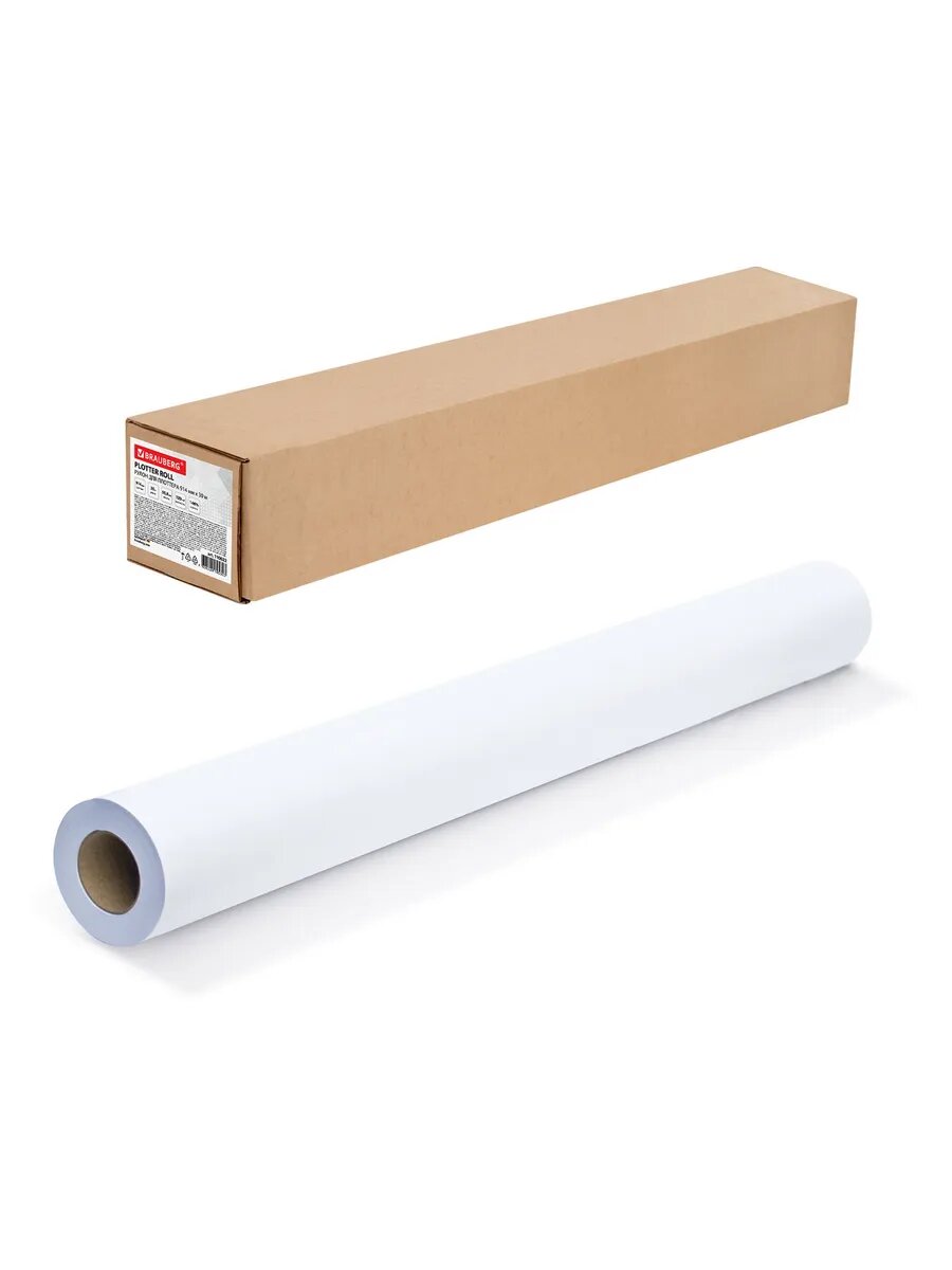 Бумага рулонная для плоттера 914мм x 30м 120г/м2 белая