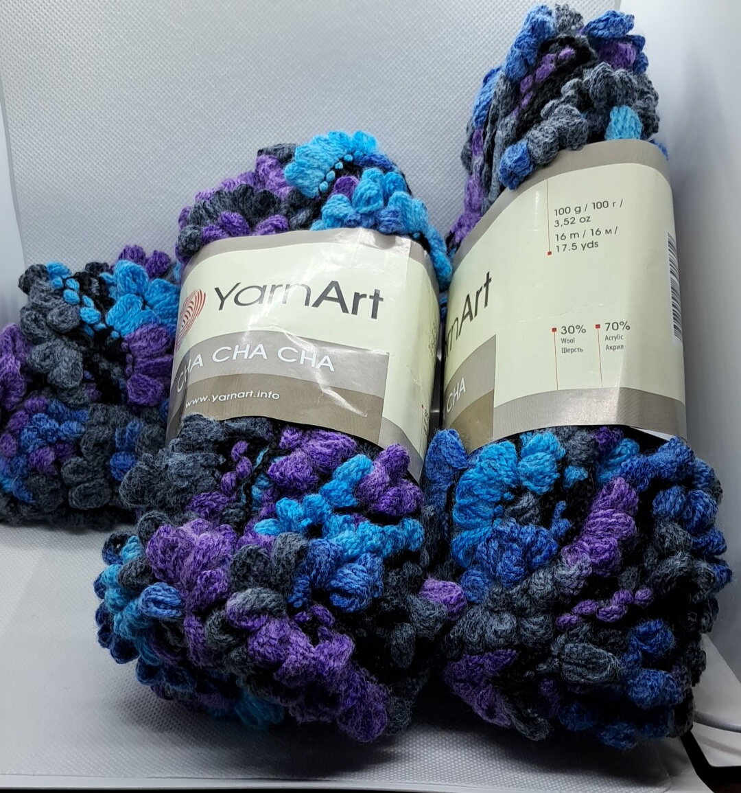 Фантазийная пряжа с петельками "Ча Ча Ча" №722 (3 мотка по 100 г.)