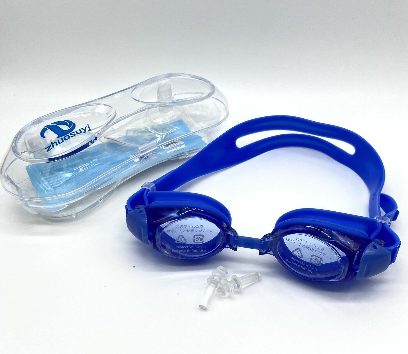 Очки для плавания с регулируемой переносицей и берушами, универсальные