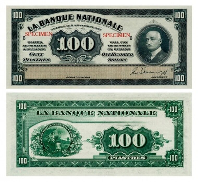 100 долларов 1922 Канада, надпечатка образец, сувенирная копия, банкноты и купюры редкие коллекционные