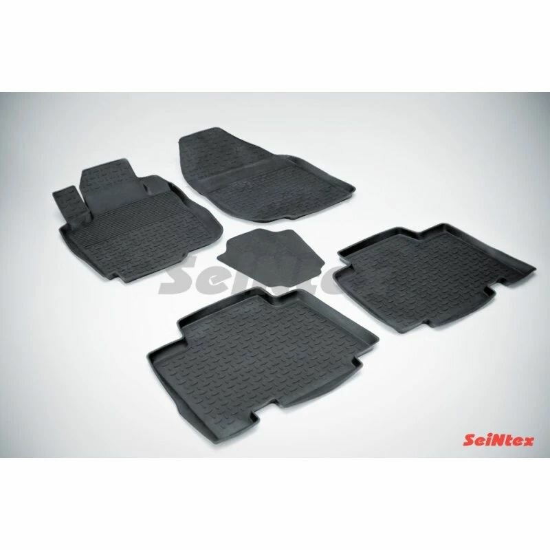 Резиновый коврик высокий борт в салон Toyota RAV4 III L 2006-2012 SEINTEX (Арт. 1297)