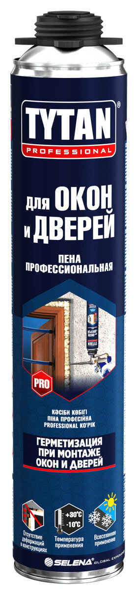 TYTAN PROFESSIONAL для окон и дверей пена профессиональная 750 мл всесезонная