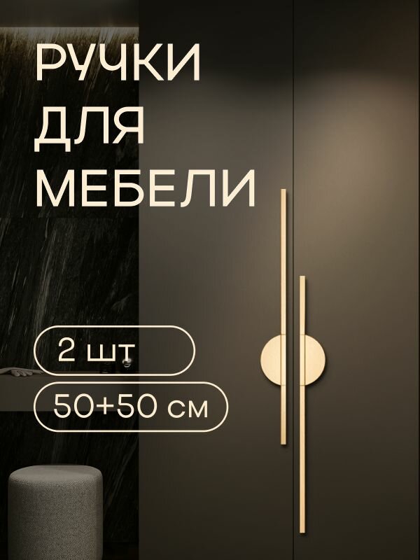 Ручки для мебели Moon, золото, 2 шт.