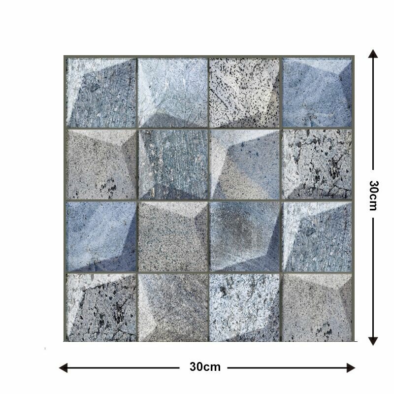 Панели (комплект 10 шт) самоклеющиеся для стен декоративные, 3D, мягкие 30х30 см, толщина 3 мм, Материал ПВХ, водонепроницаемый