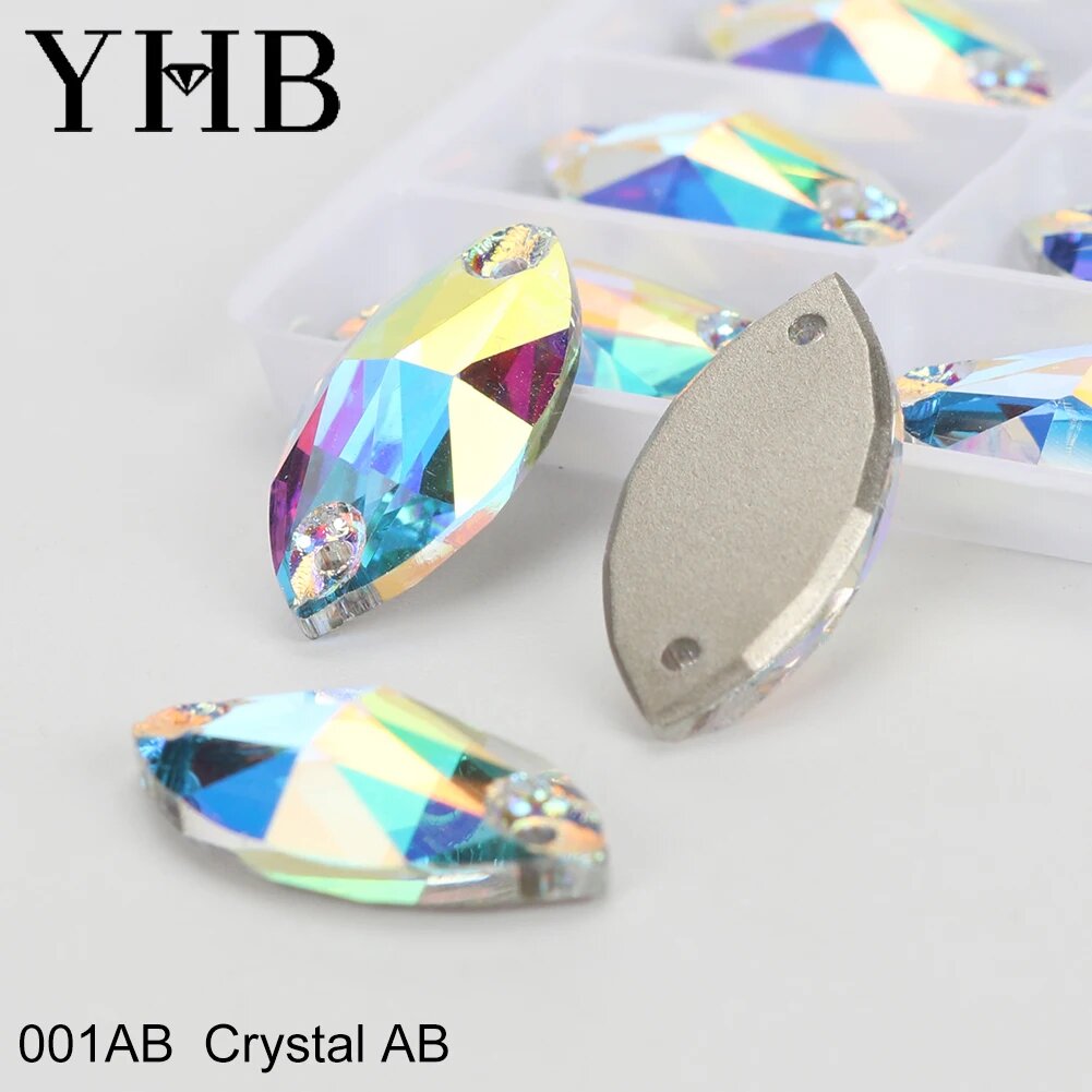 Стразы YHB Crystal AB, 6мм и 12мм, 72шт