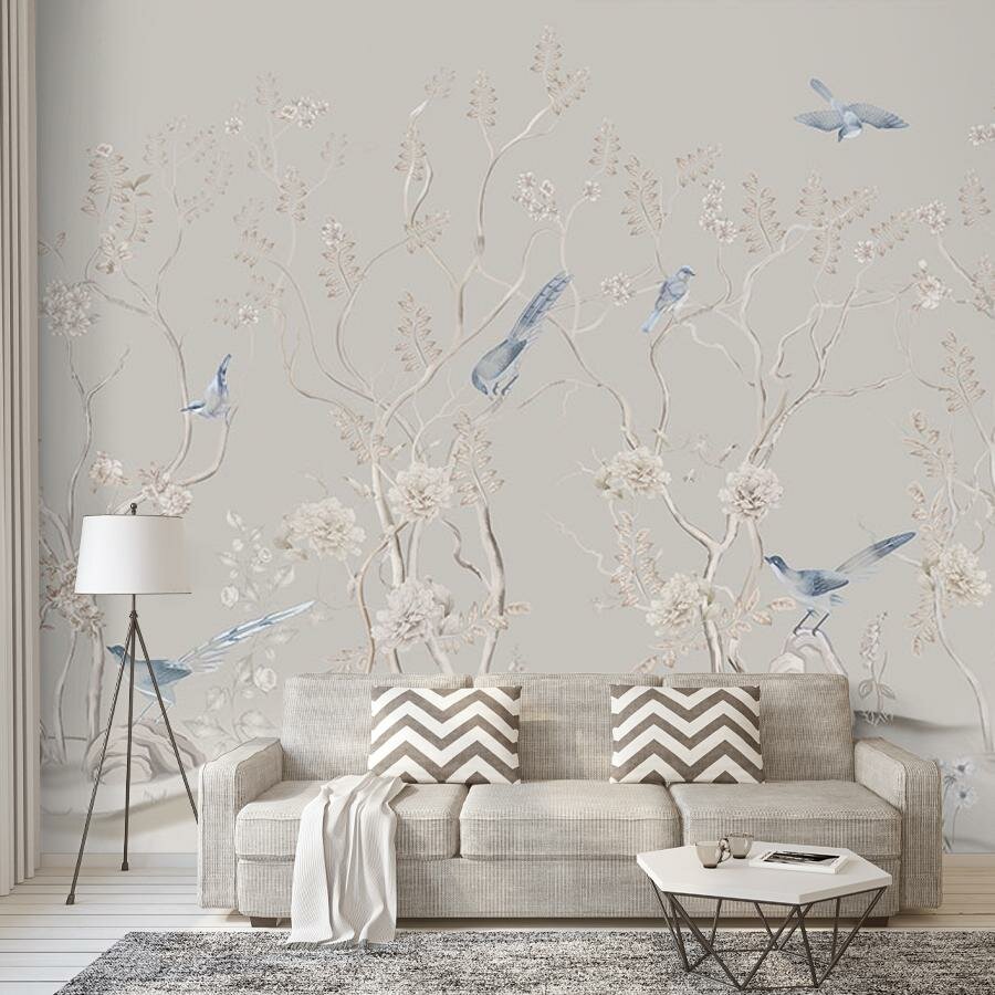 Фотообои Шинуазри, роспись на стене 14-981-XL-Холст 270 x 500 см (ВхШ) Бесшовные, флизелиновые, влагостойкие обои