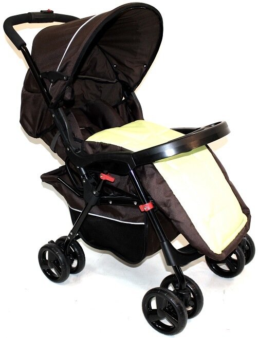 Коляска Stiony 757А прогулочная коричневый+лайм