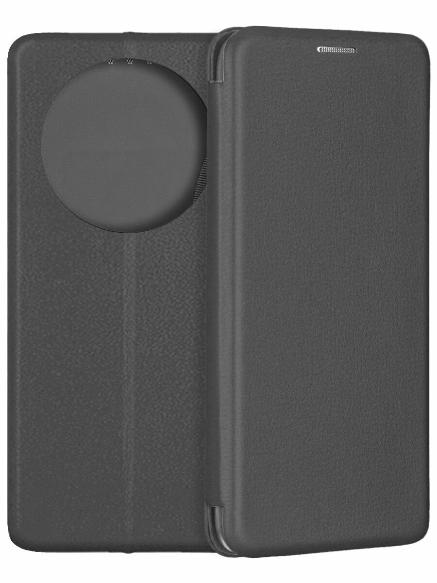 Чехол книжка для Honor X9c черный / подставка, отделение для карт