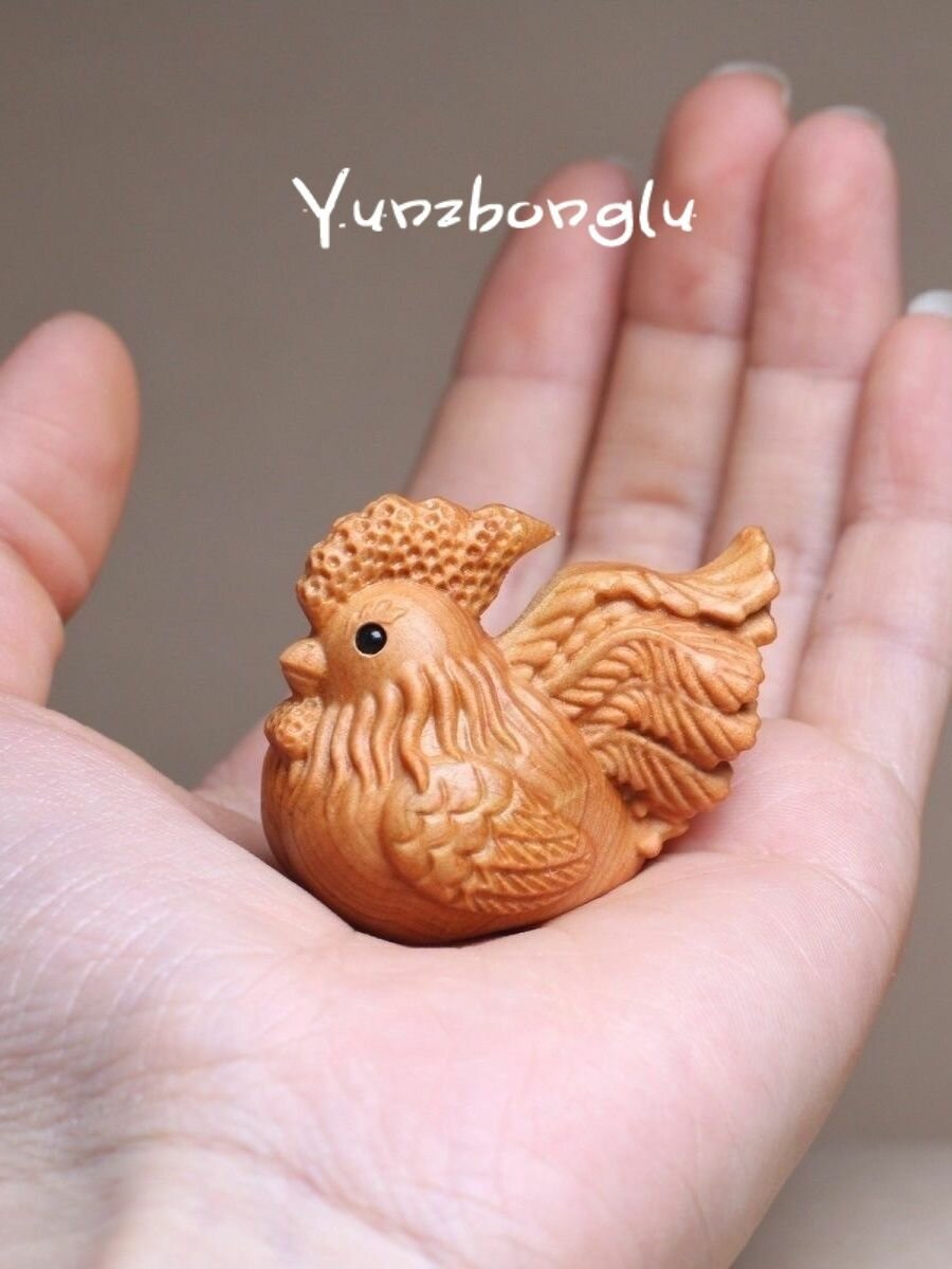 Yunzhonglu Статуэтка петуха, Натуральная древесина, Настольный аксессуар, Деревянная резьба