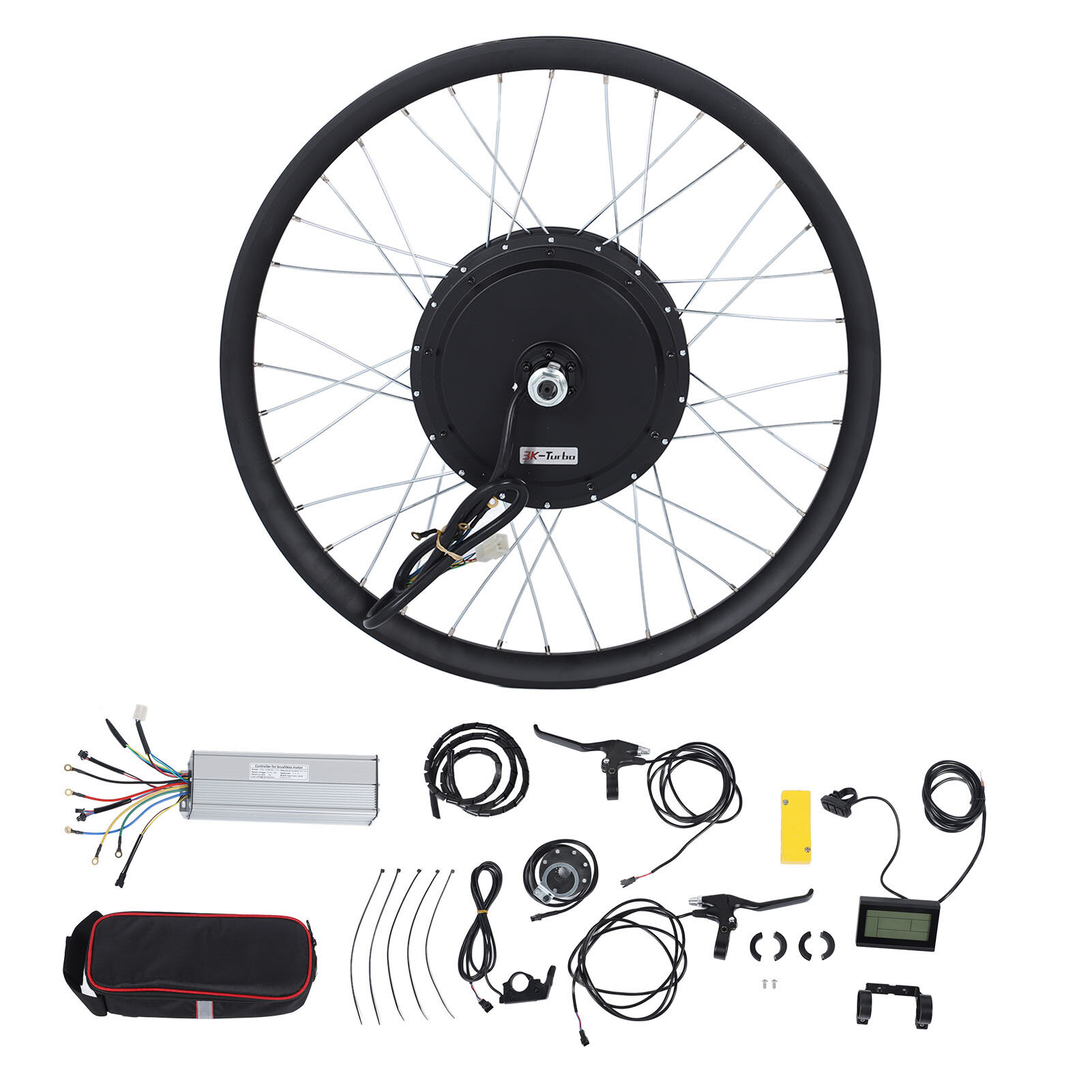 Комплект для переоборудования велосипеда в электровелосипед с задним мотор-колесом, 26-дюймовым двигателем 72 В 3000 Вт, ЖК-дисплеем, дроссельной заслонкой, датчиком помощи при педалировании и степенью защиты IP65.