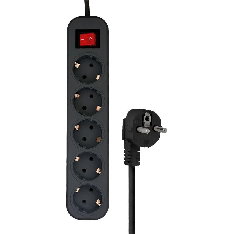 Сетевой фильтр Progix SF5PB7 (7м/5А/200Дж/черный) 1952976