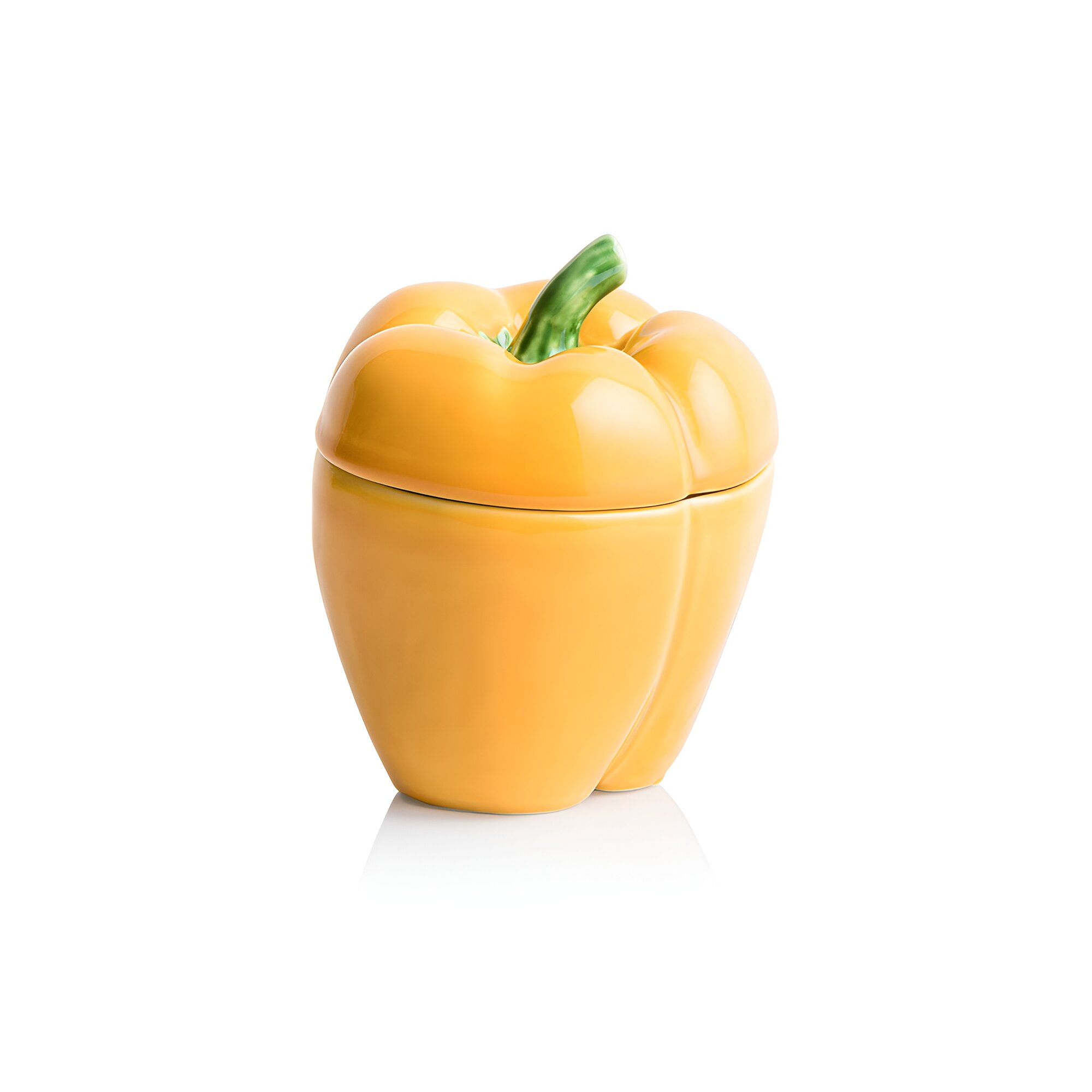 Емкость с крышкой Bordallo Pinheiro Перец, керамическая, d 12,5 см, желтая