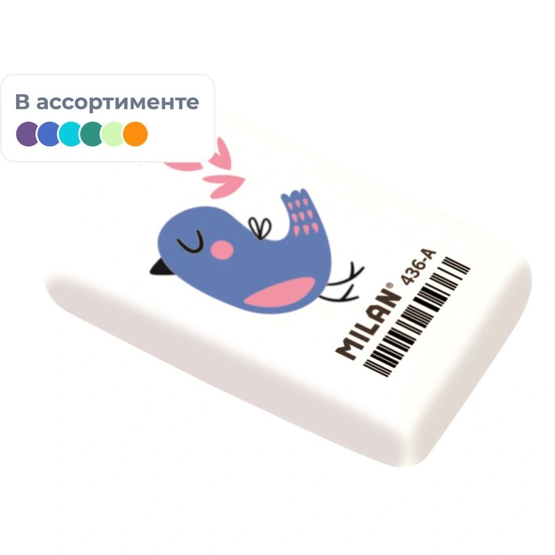 Ластик каучуковый Milan с рисунком CNM436A, в асс-те (ДС)