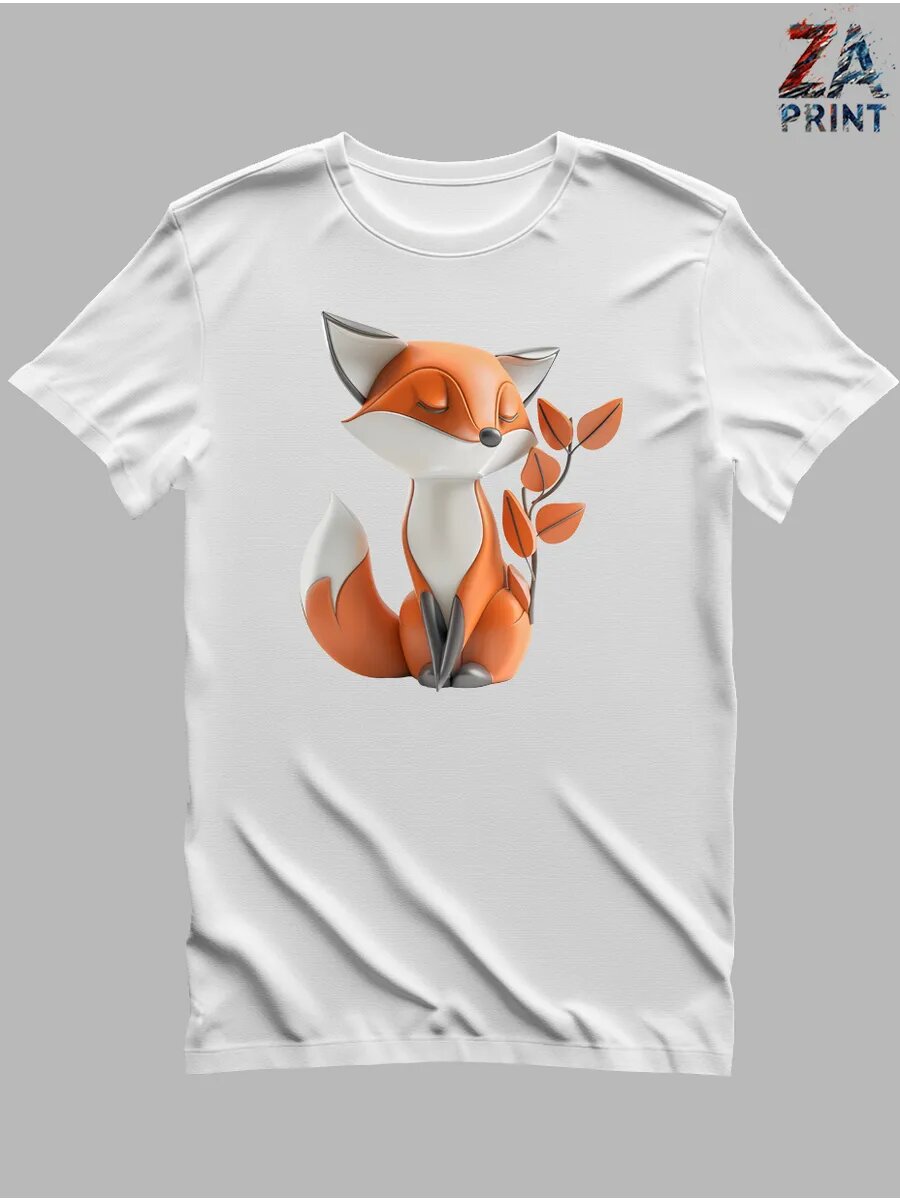 Футболка принт лиса