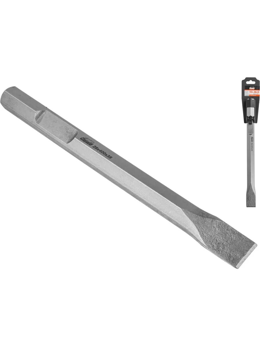 Зубило плоское шестигранник 28 мм 400x35 мм GEPARD (GP0714-400)