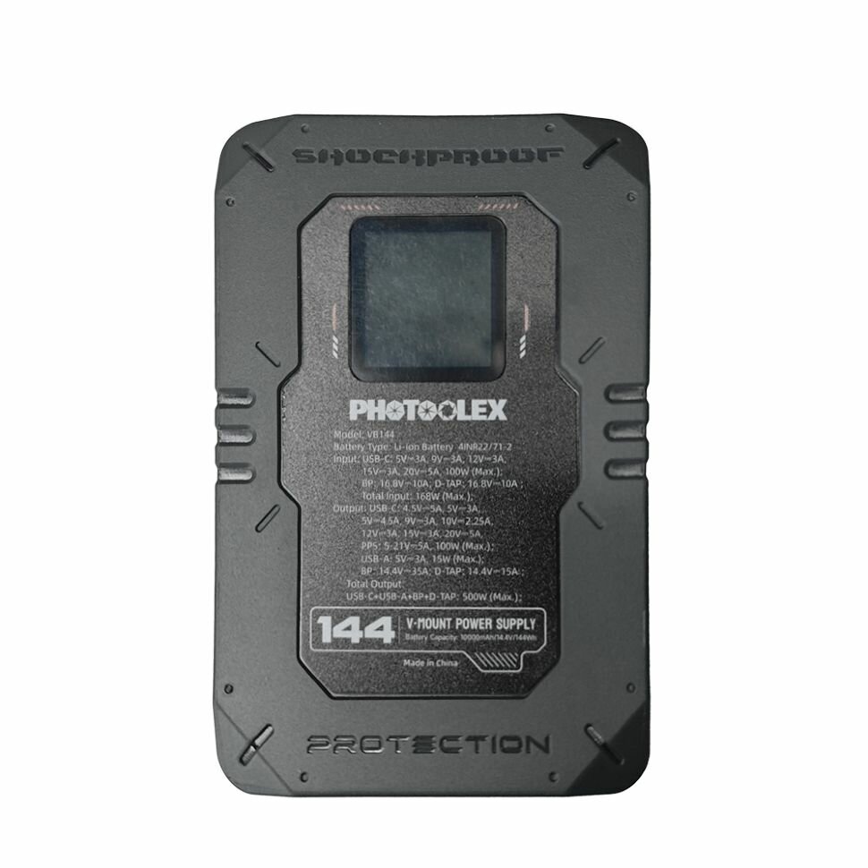 Аккумулятор Photoolex V-mount 144Wh, встроенный дисплей, Type-C