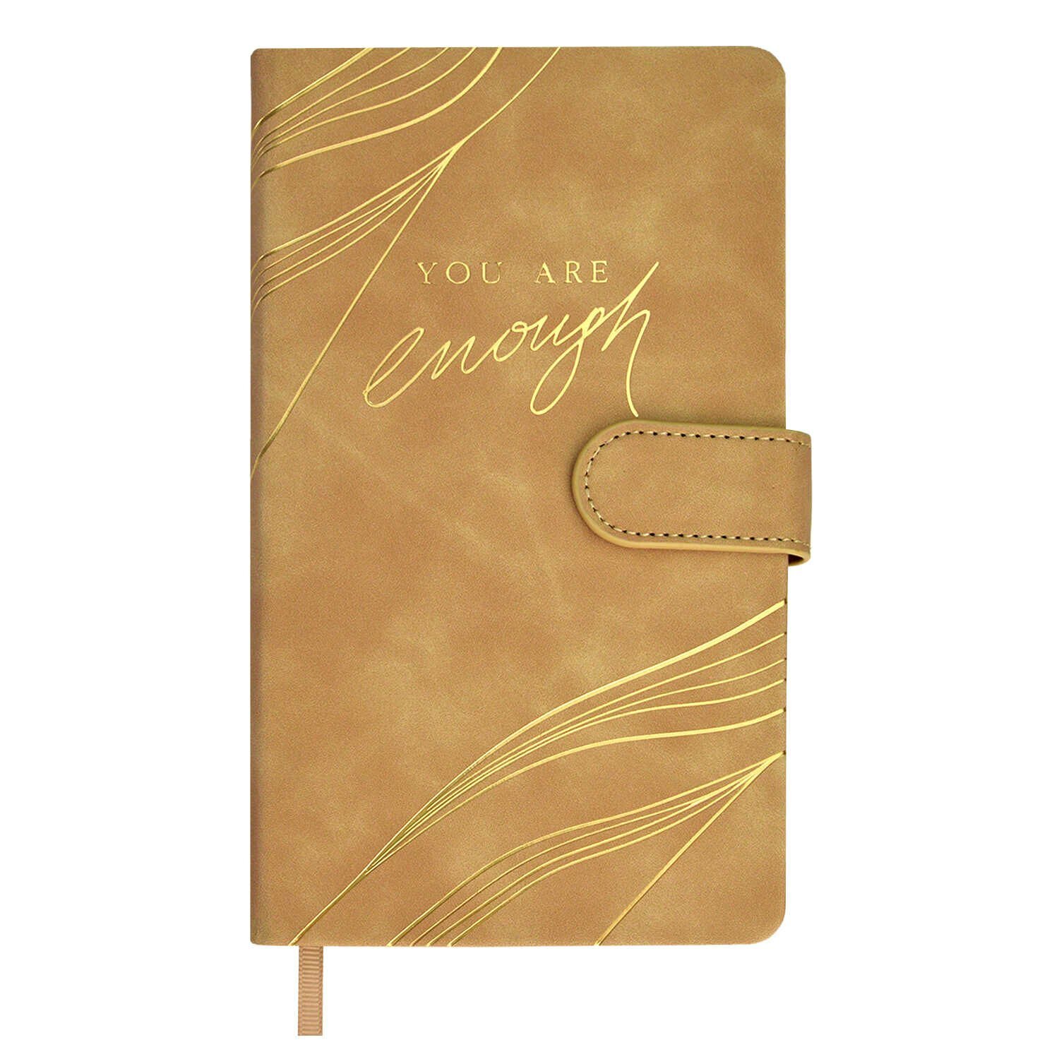 Ежедневник недат. А6+ 120л 110х190 "Бейбискин" бежевый, иск. кожа, тв. переплёт, тиснение фольгой, магнит. клапан, офсет, ляссе