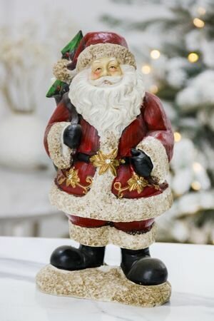 Декоративная фигура санта С сюрпризами: ёлочка И подарки, полистоун, 29 см, Due Esse Christmas XNA17004321-2