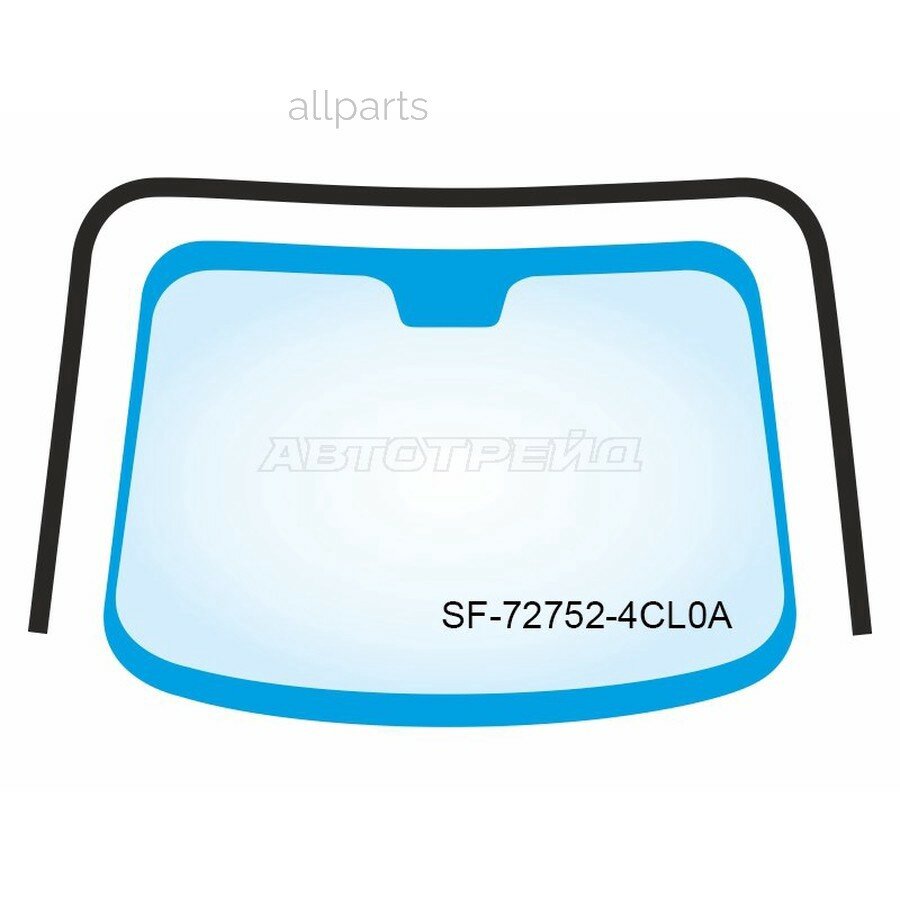 SAT SF-72752-4CL0A Молдинг лобового стекла (П-образный) Nissan X-Trail 13-22 / Rogue 14-21