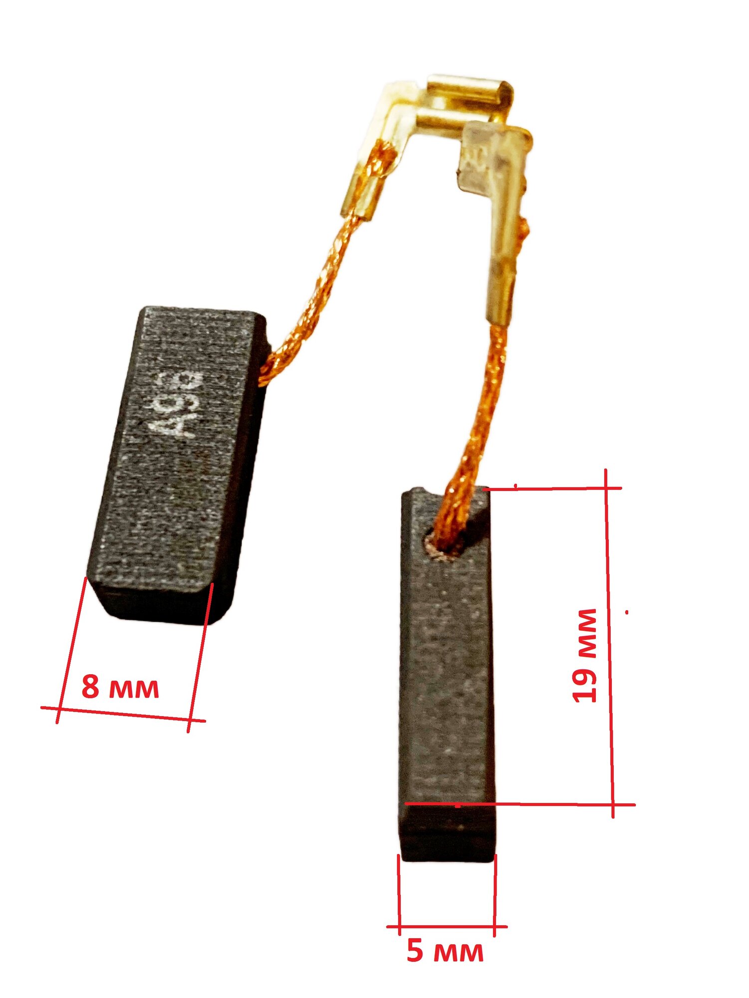Щетки угольные VEBEX, A96, 5x8x19 мм, для электроинструмента BOSCH, 2 шт.