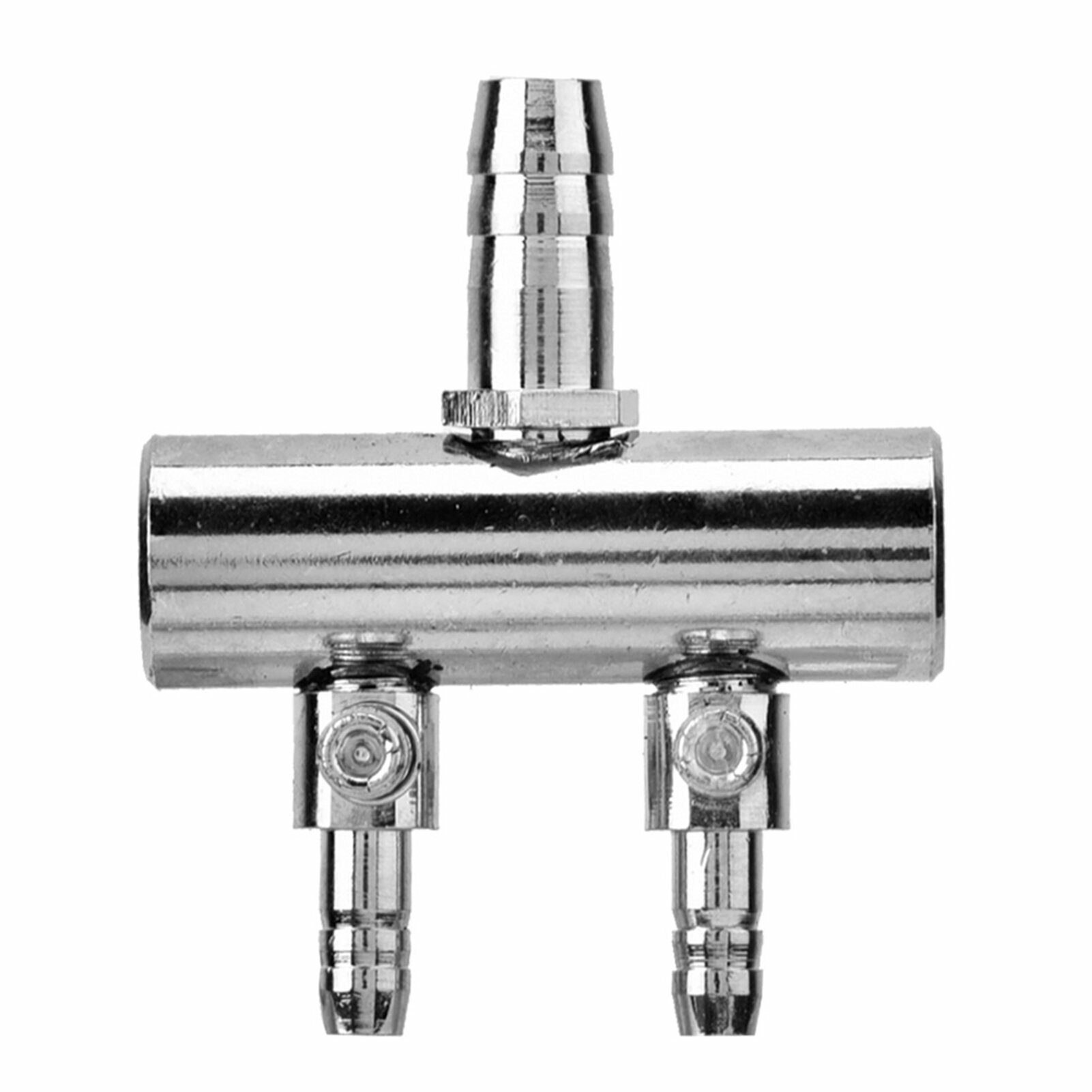 Stainless Steel Aquarium Fish Tank Air Flow 8mm Turn to 4mm Splitter Control Valve(2 way)