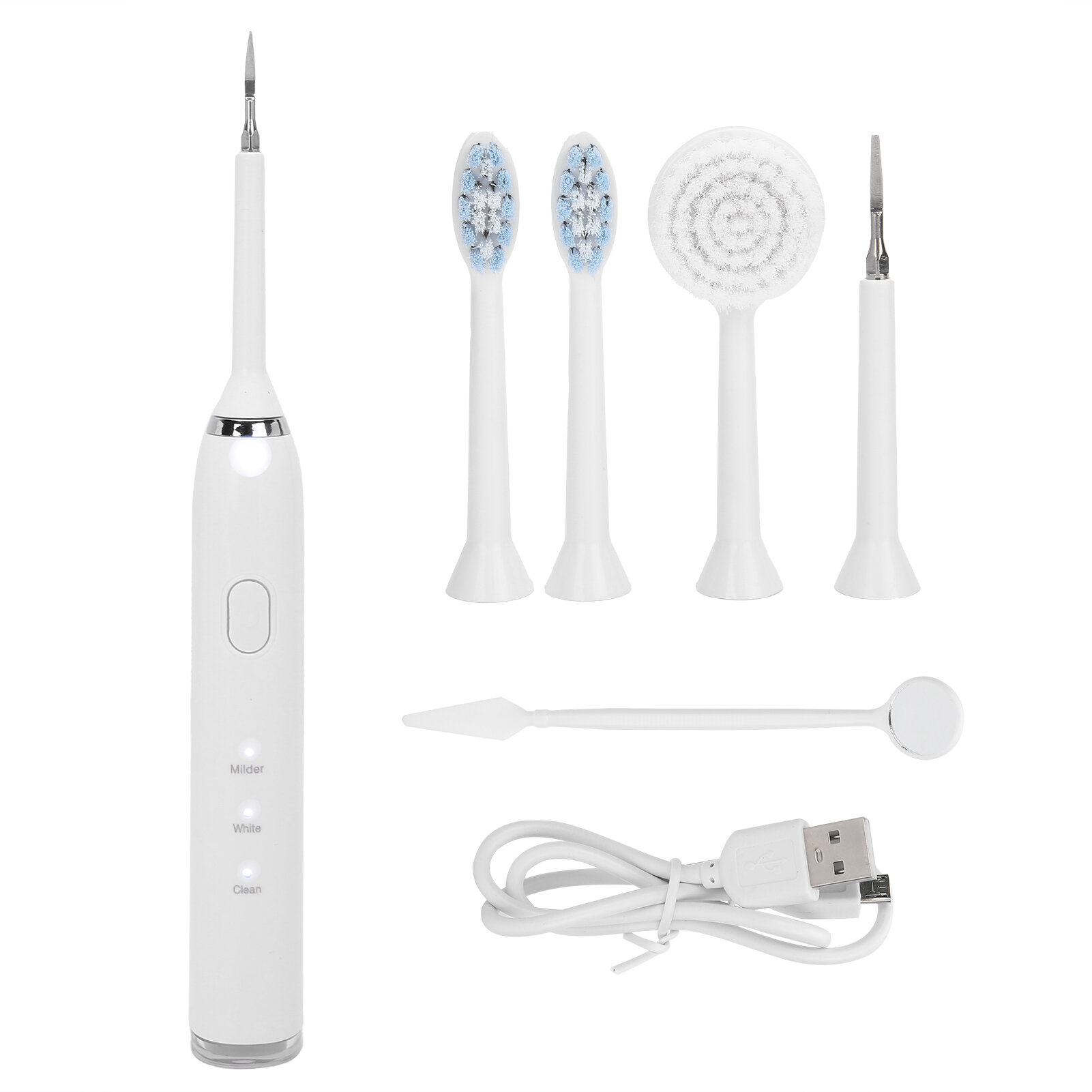 Многофункциональный ирригатор для полости рта с насадкой для щетки для лица, зеркало для рта, устройство для чистки зубов, белое