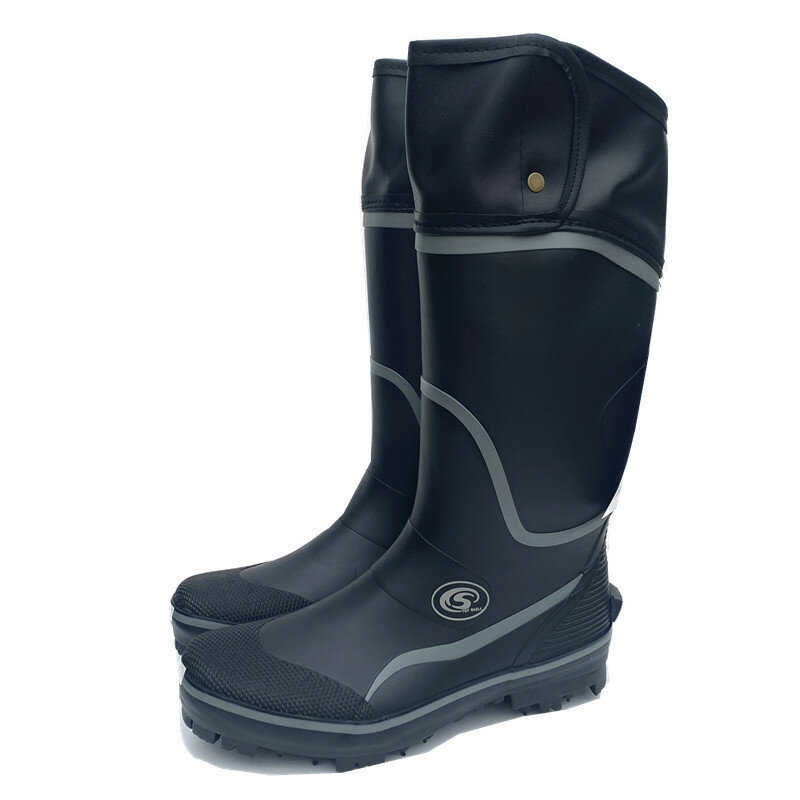 Мужские резиновые сапоги с металлическими шипами, высокие дождевые ботинки, резиновые нескользящие ботинки для рыбалки на открытом воздухе, ботинки для рыбалки с берега, модные зимние сапоги, резиновая обувь.