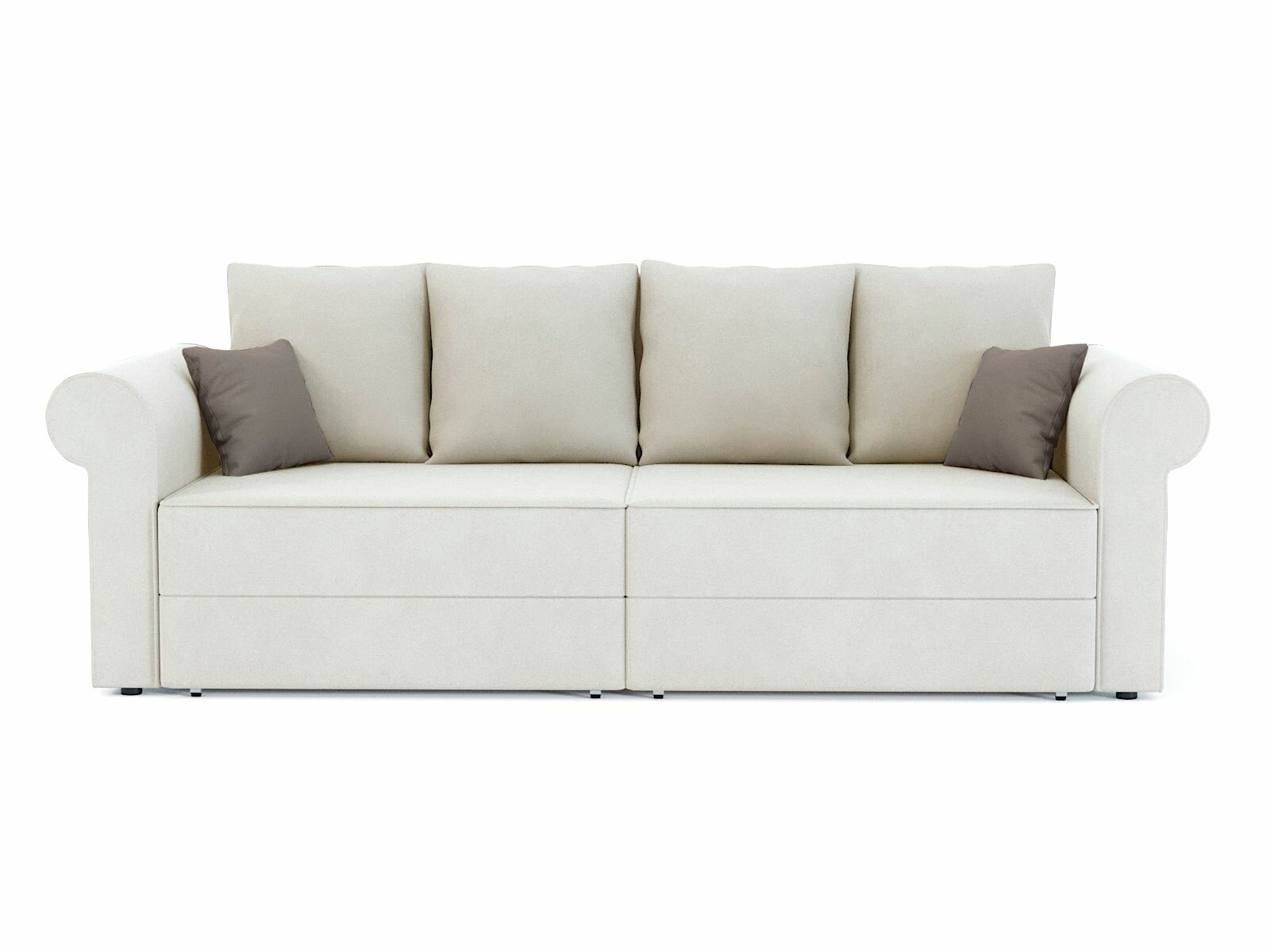 Диван - кровать Флоренция, еврокнижка-трансформер, 239*96*96, велюр Зара Крим 02/ Зара Лайт Браун 05