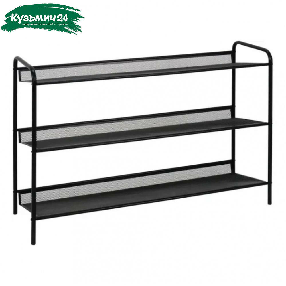 Подставка для обуви ЗМИ Женева 33, ПДО Ж33, 3 полки, цвет черный, 260х600х870 мм