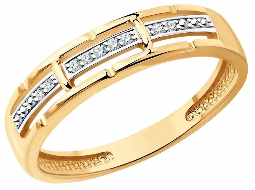 Кольцо, красное золото, 585 проба, бриллиант