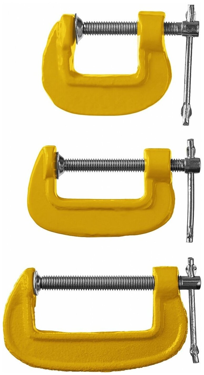 Набор чугунных струбцин G STAYER SG-3 25-50-75 мм 3 шт. 3212-H3