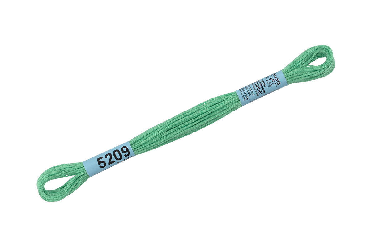 Мулине GAMMA нитки для вышивания 8м. 5209 светло-зеленый, 1 штука.