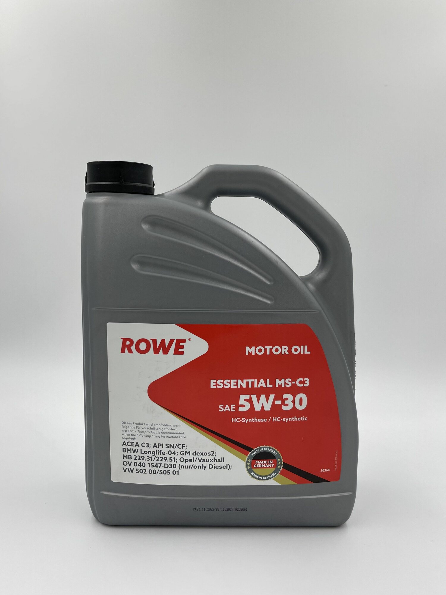 Масло моторное Rowe Essential MS-C3, синтетическое, 4 литра.