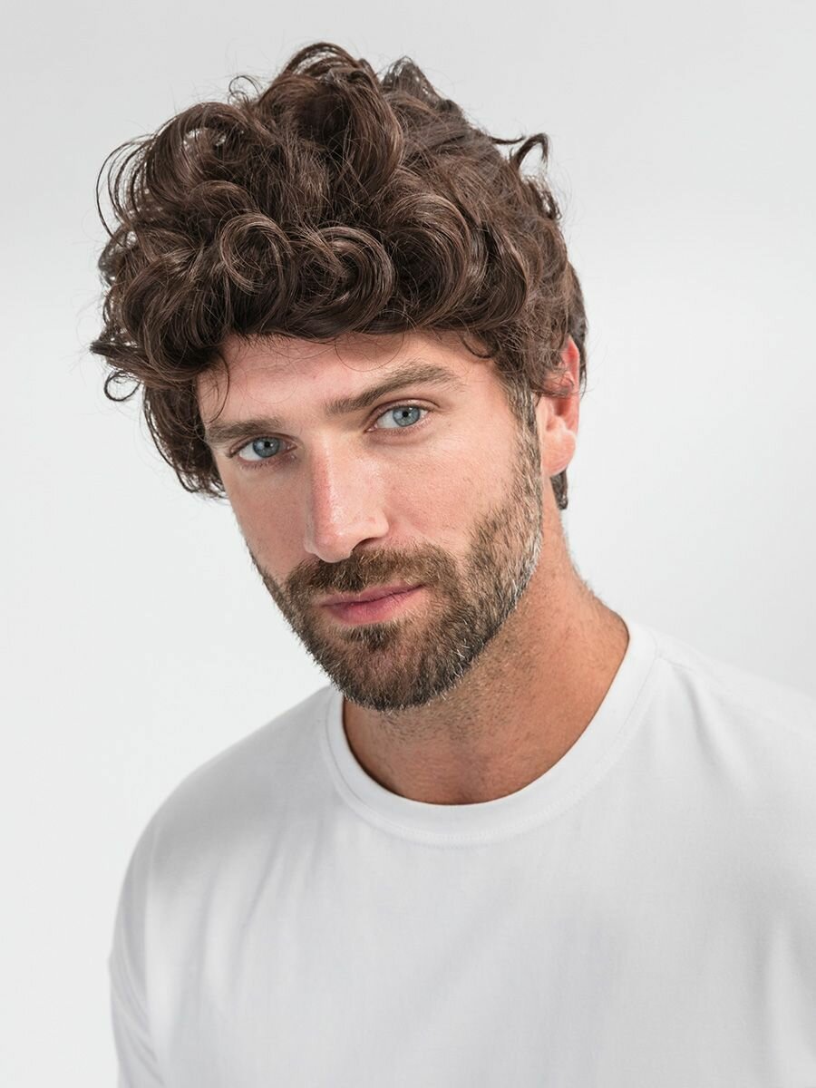 Парик мужской коричневый кудрявый