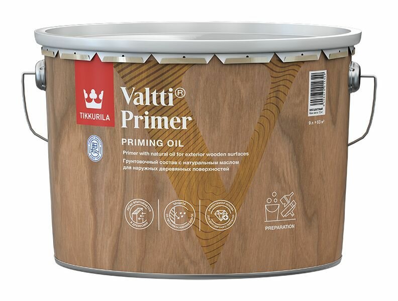 Антисептик грунтовочный для древесины VALTTI Primer 9л Tikkurila 134645