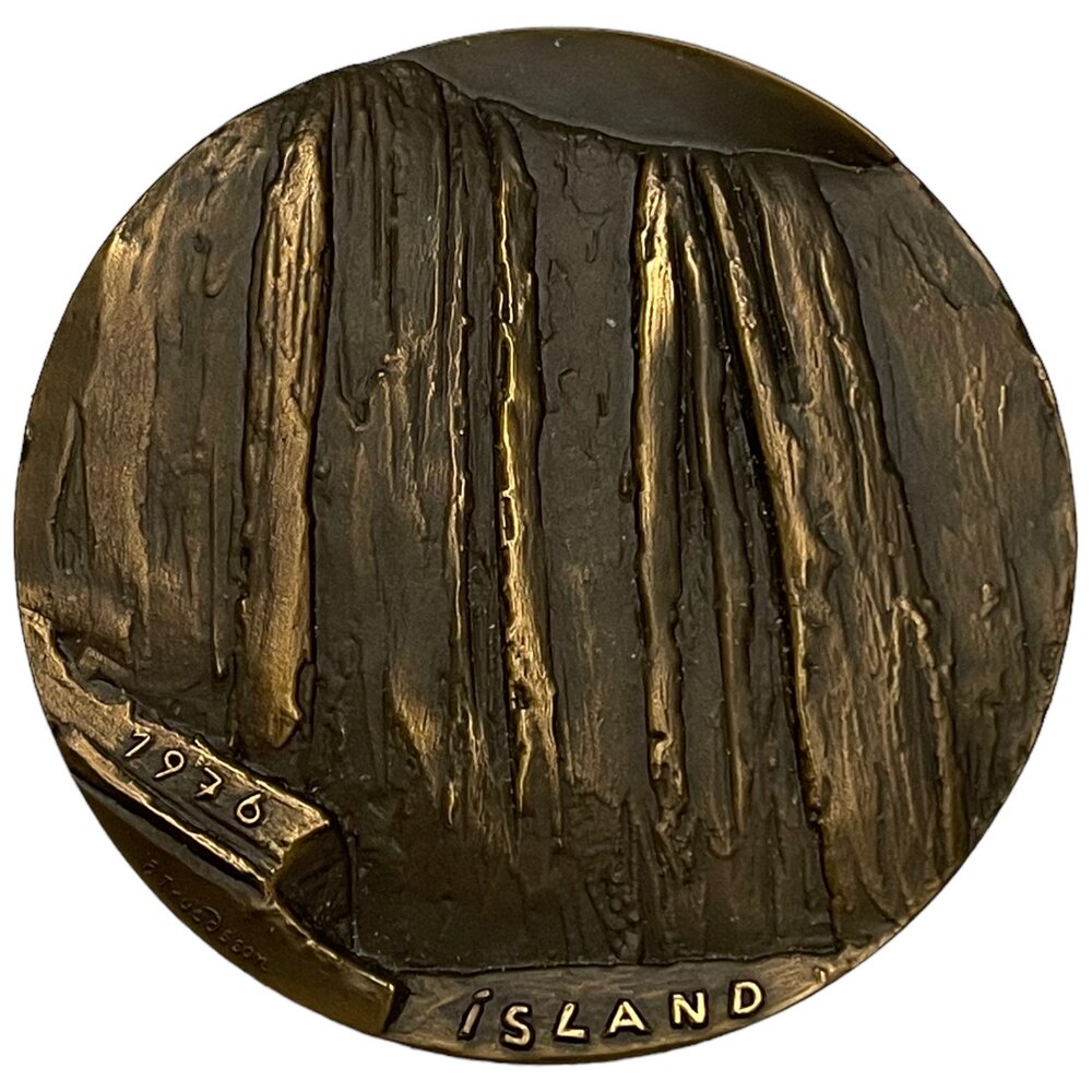 Дания, настольная медаль "Исландия" 1976 г. (в коробке)