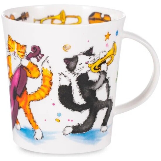 Кружка Dunoon Коты музыканты Ломонд 320 мл, фарфор костяной (DNN78587262)