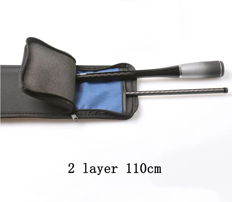 Складной чехол для удочки из нейлона 110/130/150/170 см Синий, 2 layer 110cm black