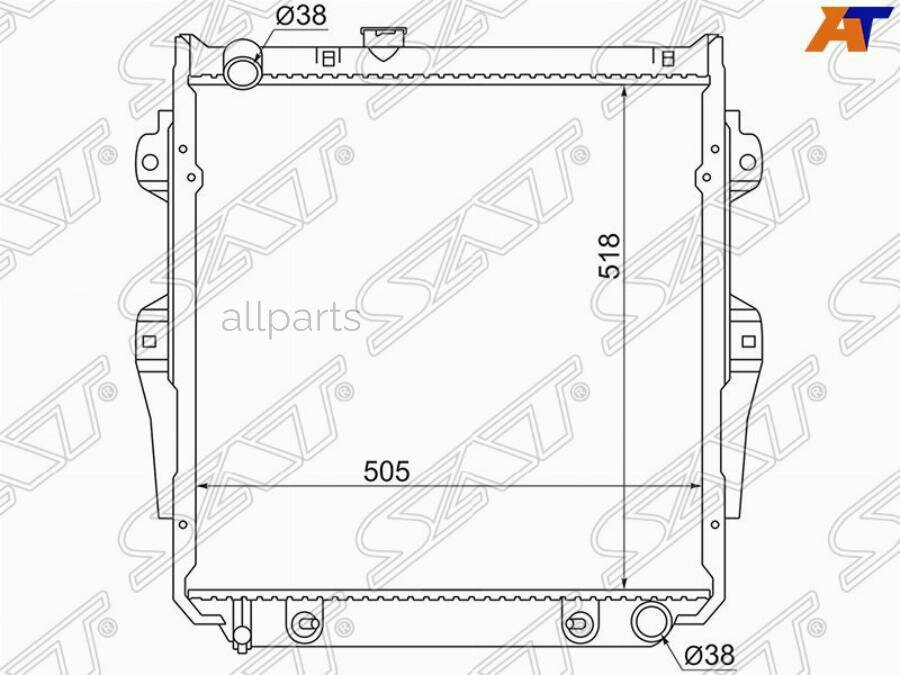 SAT TY0009-KZJ78 Радиатор Toyota Land Cruiser Prado (J70) 87-96