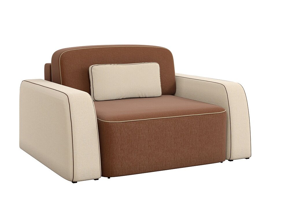 Кресло-кровать Гермес Коричнево-Бежевое Рогожка, 146х105х80 см, с ящиком для белья