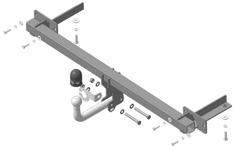 Фаркоп АвтоСтандарт Lada Vesta с 2016 г (вкл. версию Cross) (оцинкованный шар)(паспорт и сертификат в комплекте)(без электрики) L101A