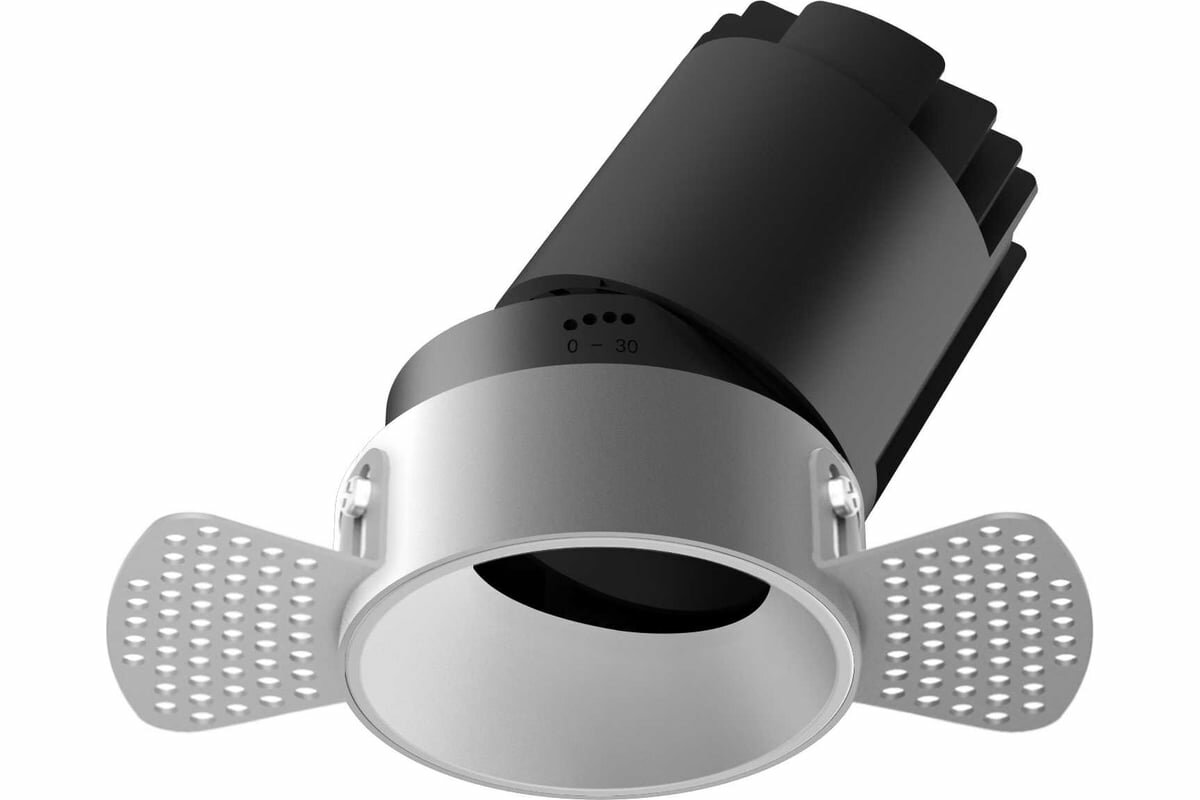 FIBERLI Светодиодный светильник 302T75, круглая рамка, белый отражатель, 12130203