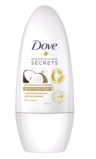 Dove Nourishing Secrets - Ритуал Красоты. Восстановление Дезодорант-антиперспирант роликовый "с ароматом кокоса и цветка жасмина" 50 мл.
