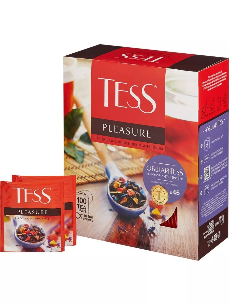 Чай Tess Pleasure чёрный 100пак