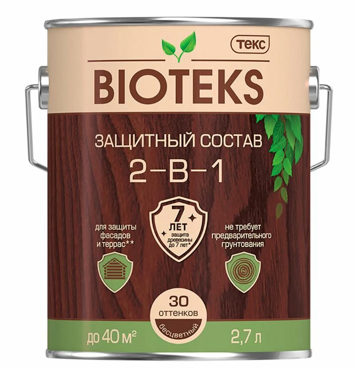 Состав защитный BIOTEKS алкидный 2,7 л бесцветный