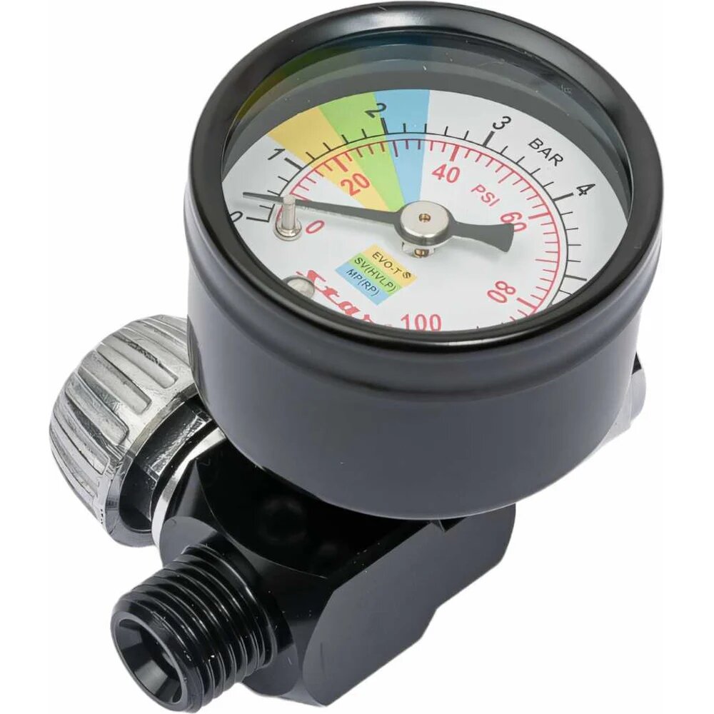 Манометр с регулятором давления на рукоятку окрасочного пистолета RADEX Star S-081C для регулировки