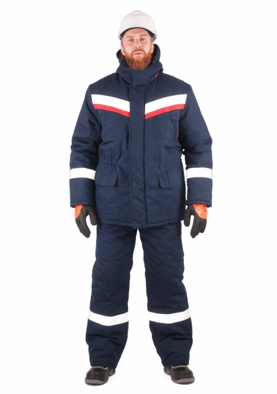 Костюм зимний Сибирь, тк. Карелия-2,260, IV, особый, брюки, т. синий/красный